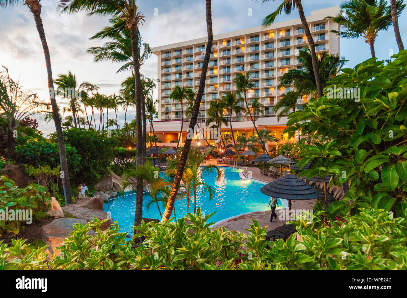 The Westin Resort at sunset on the island of Maui in Hawaii, USA Stock ...