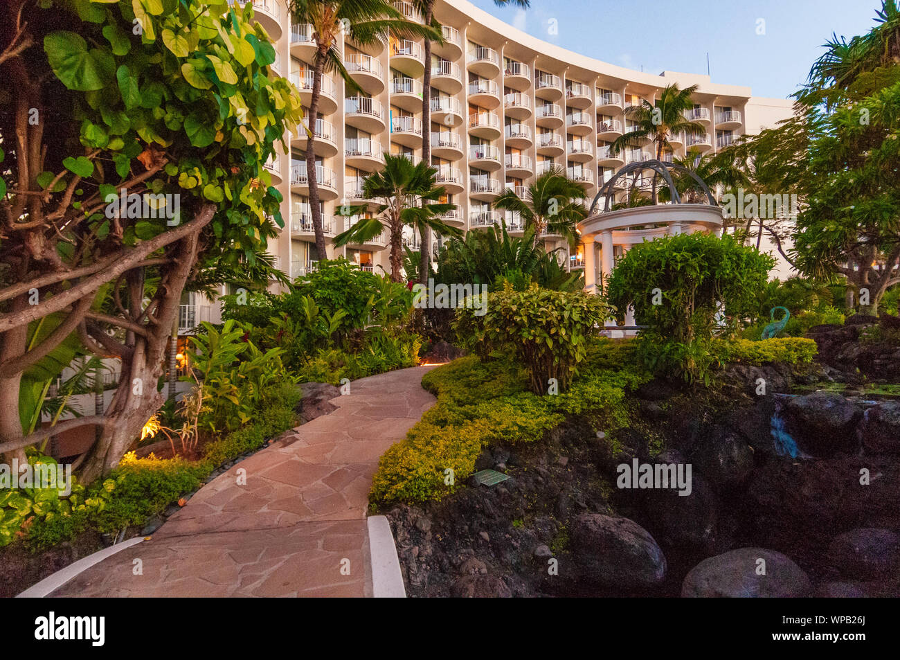 The Westin Resort at sunset on the island of Maui in Hawaii, USA Stock ...