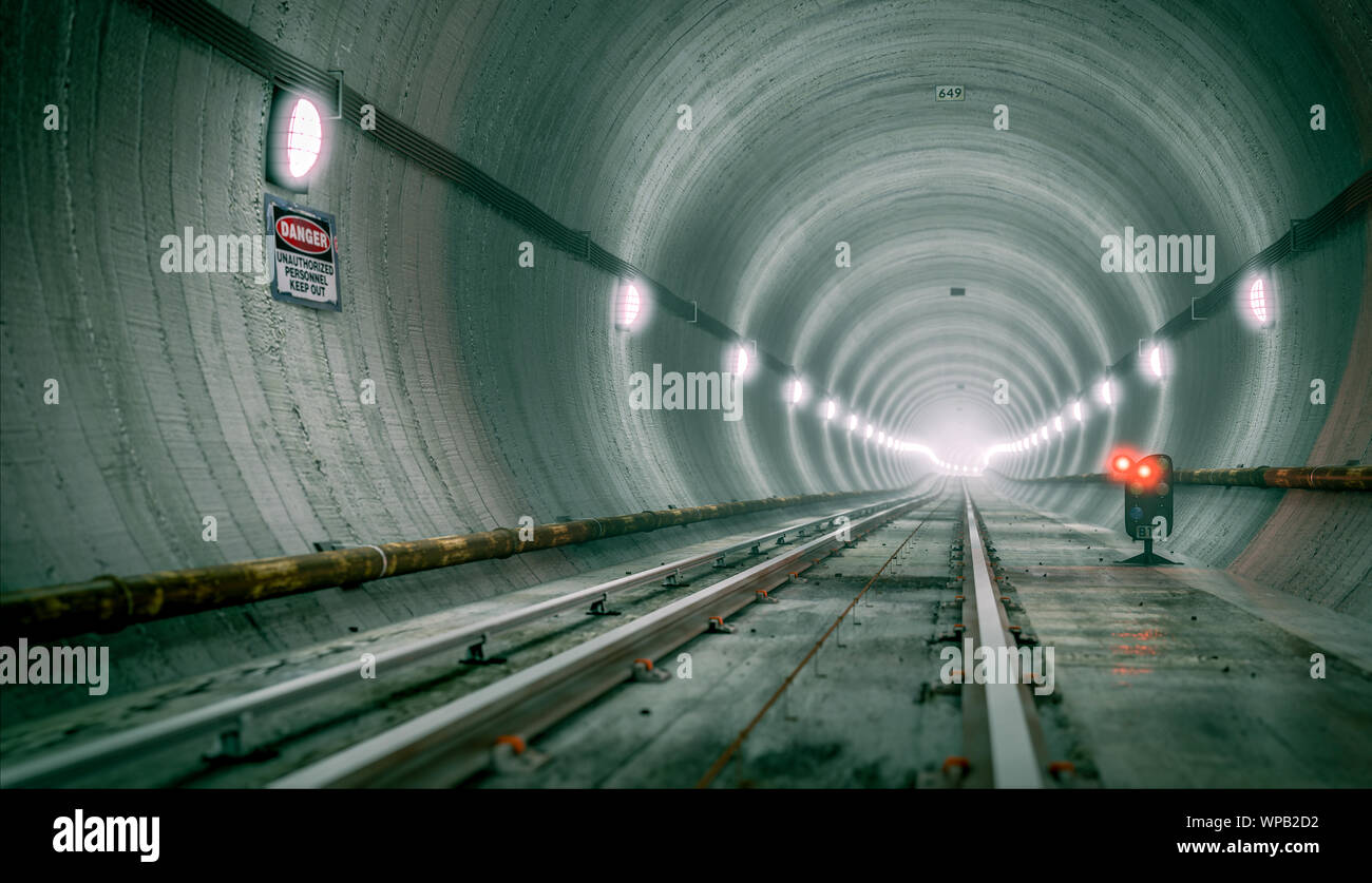 Subway underground tunnel with light Stock Photo - Alamy