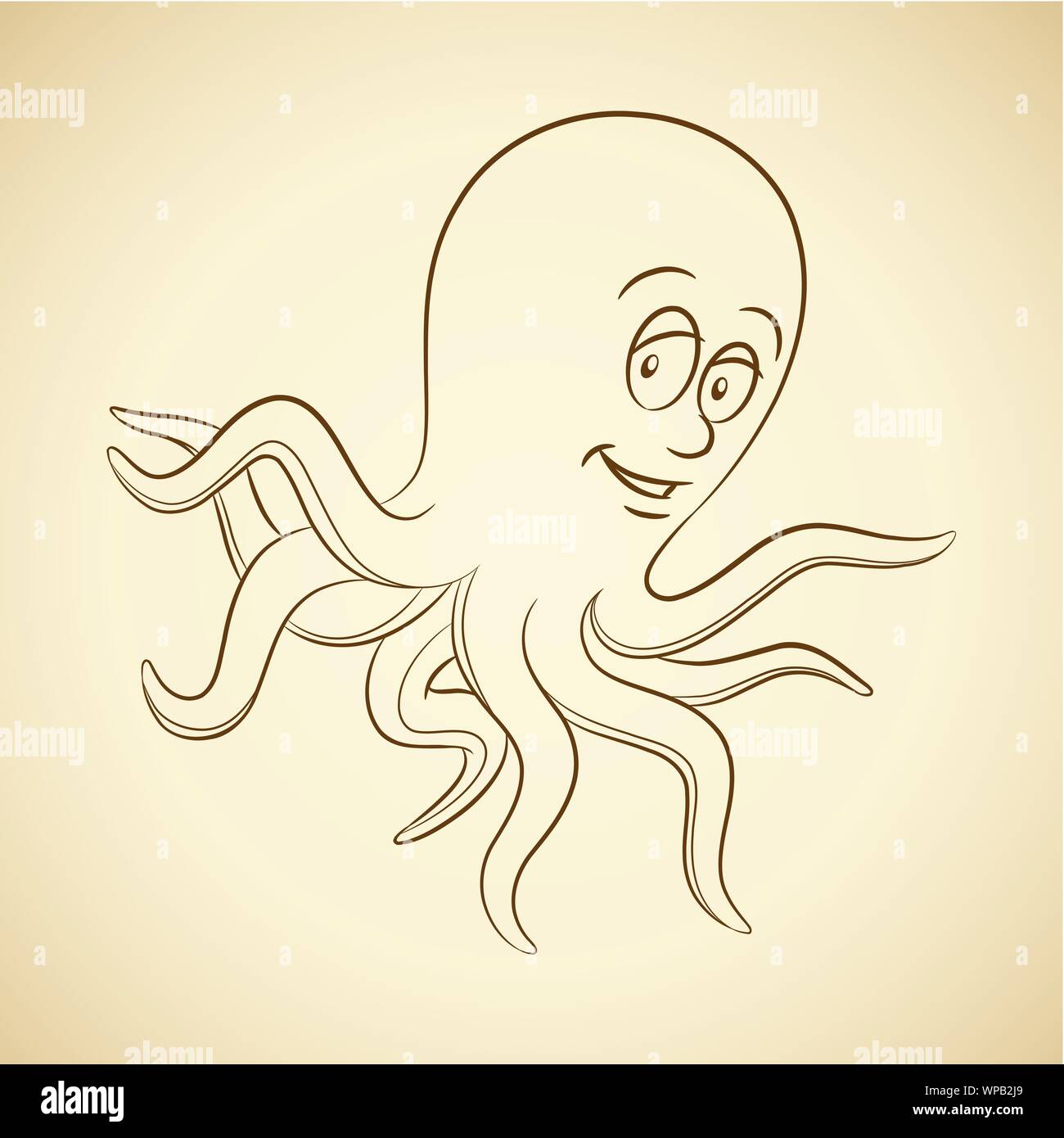 Octopus on the beach cartoon hi-res stock photography and images - Alamy