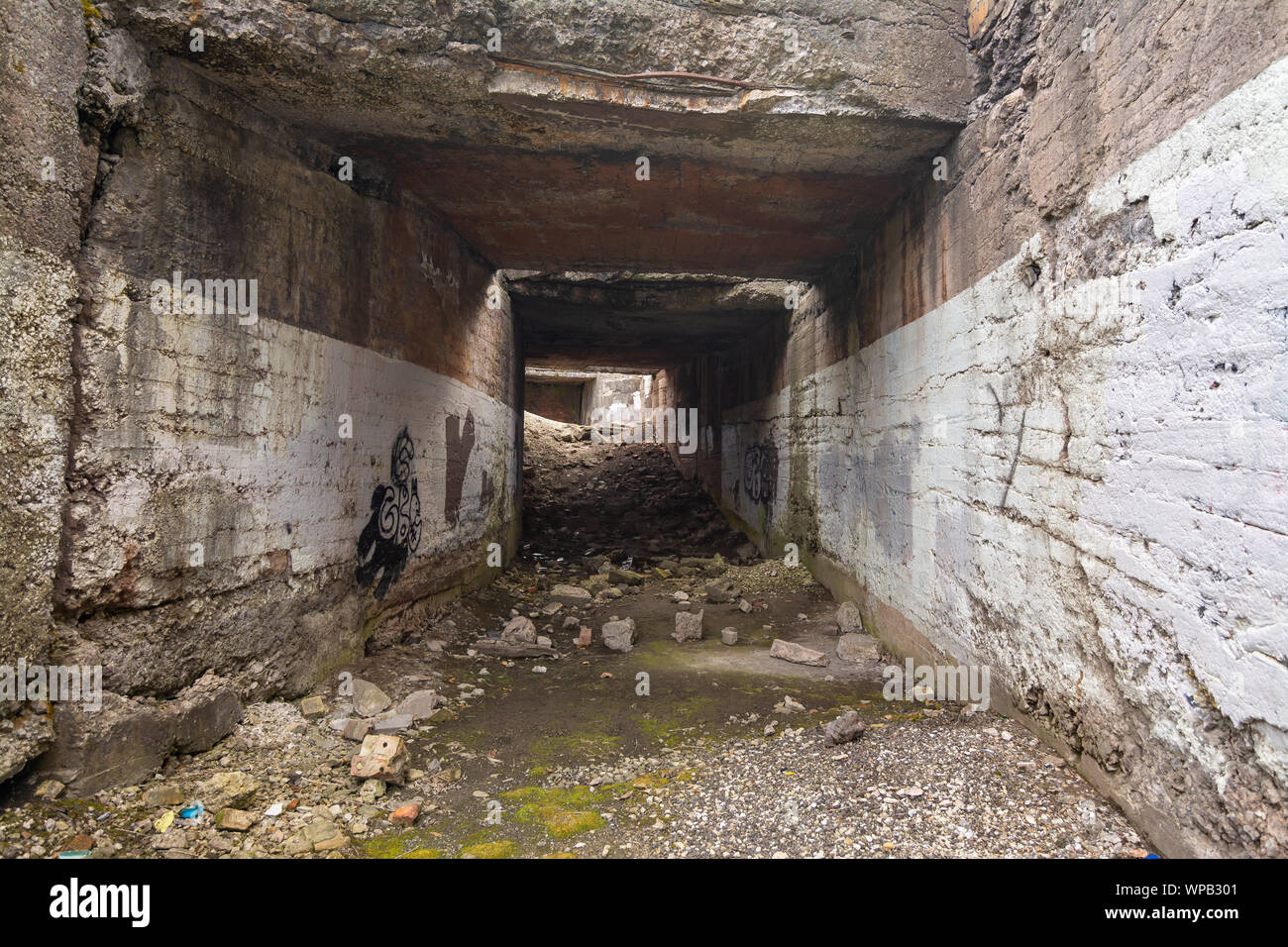 Ruins of old factory. Joliet Iron Works Park, Illinois, USA Stock Photo ...