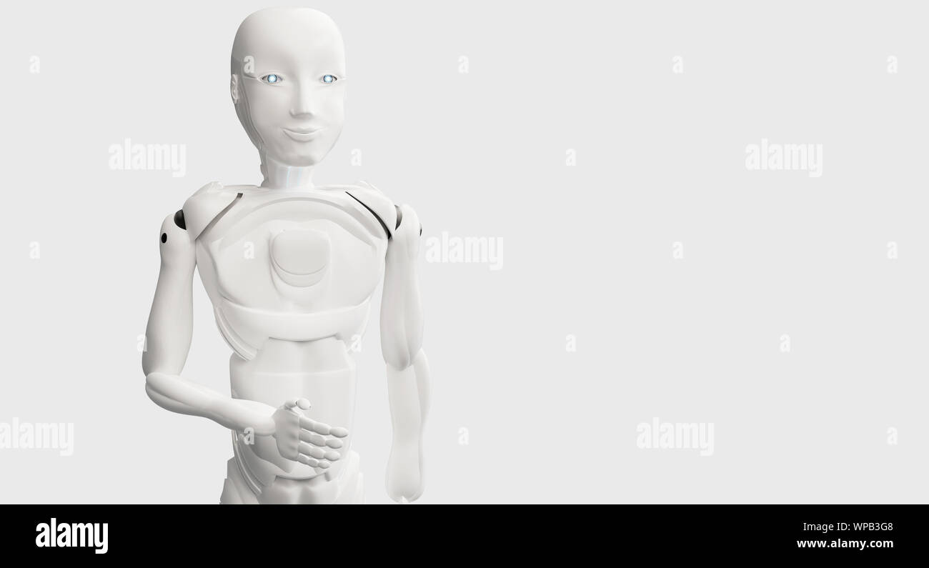 artificial intelligence robot white 3d-illustration Stock Photo - Alamy