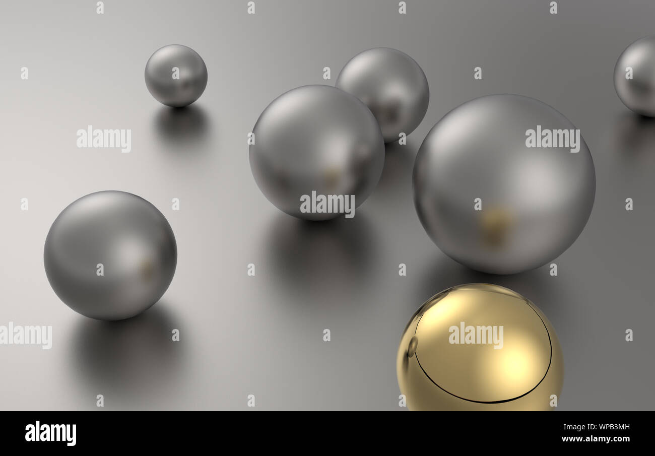 3D gold and silver spheres Stock Photo - Alamy