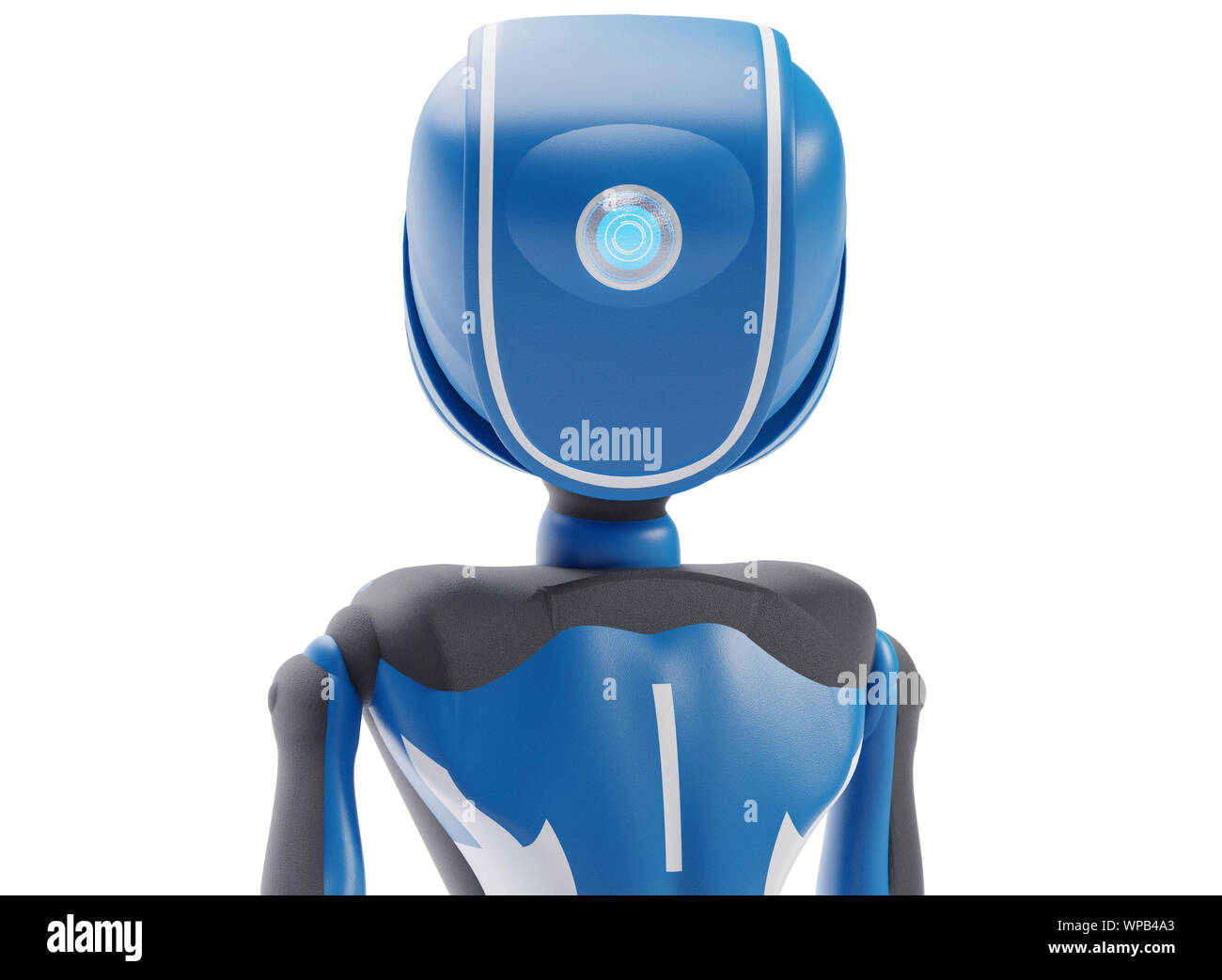 blue artificial intelligence robot white 3d-illustration Stock Photo ...