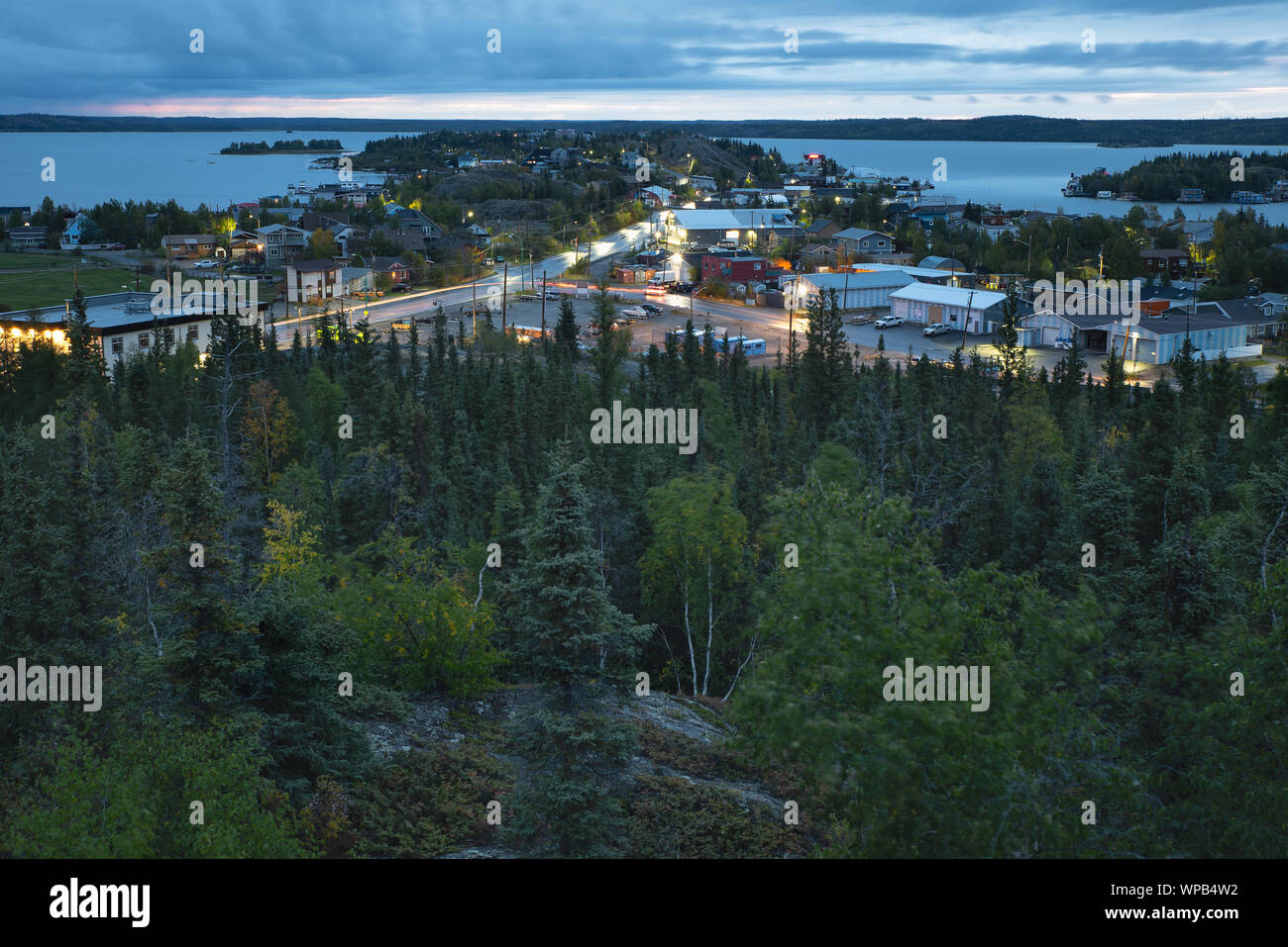 Aerial view yellowknife northwest territories hi-res stock photography ...