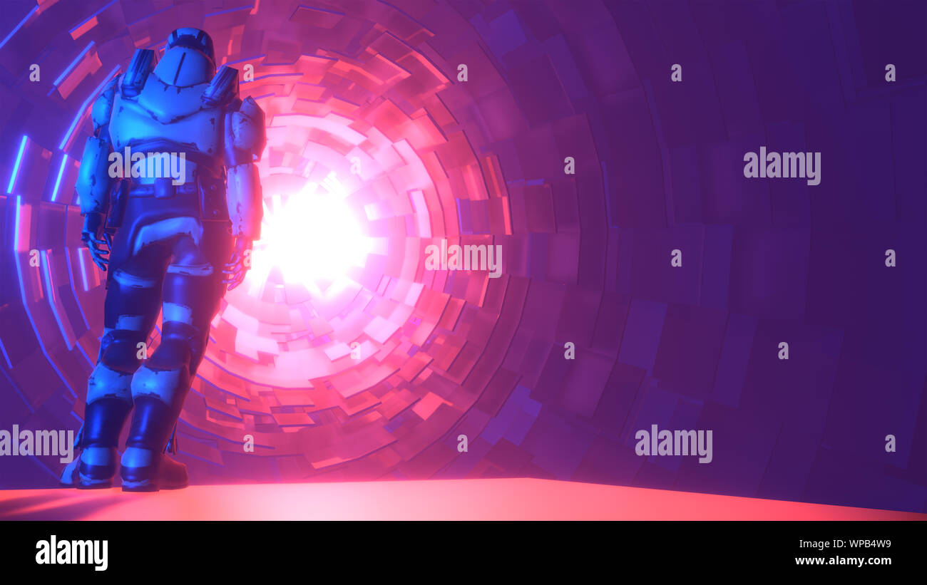 Sci Fi spaceship scene concept with astronaut Stock Photo - Alamy