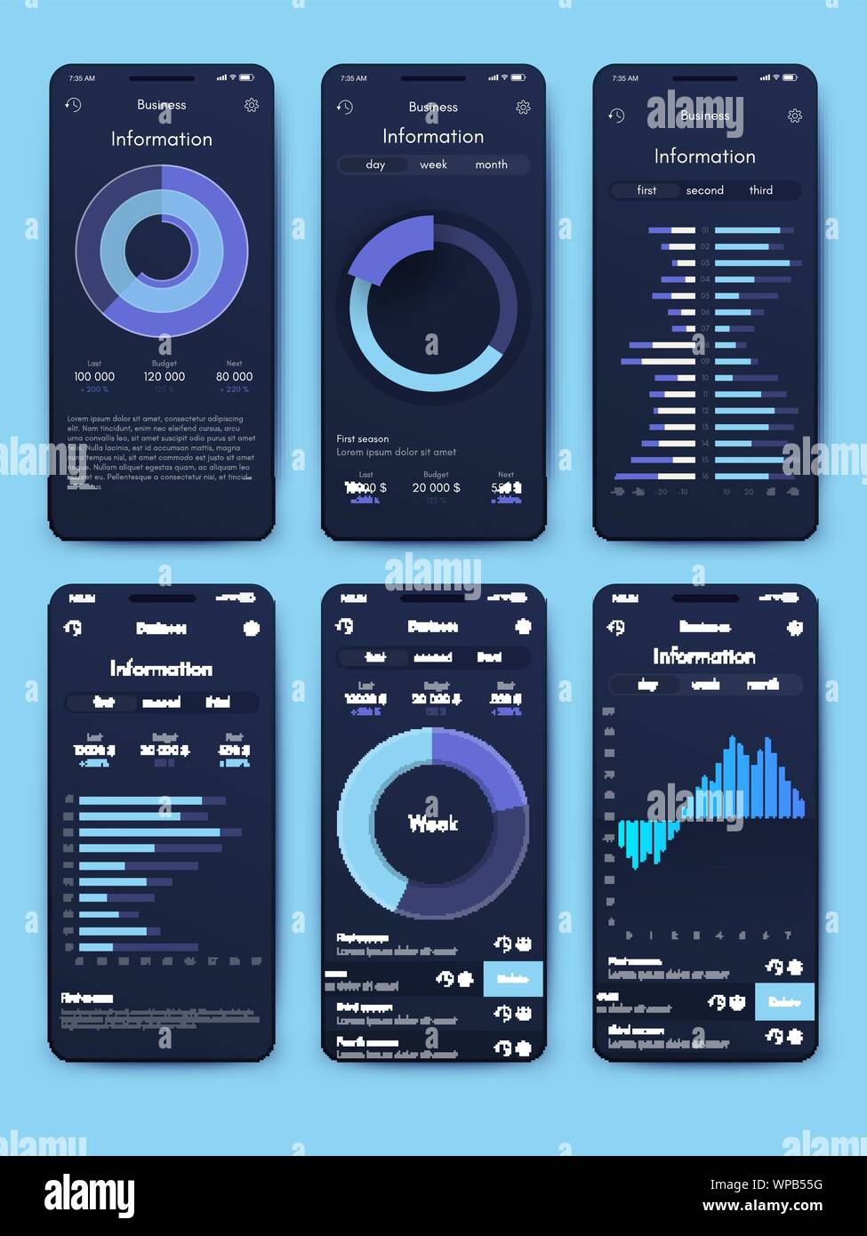 Different UI, UX, GUI screens and flat web icons for mobile apps, responsive website including ...