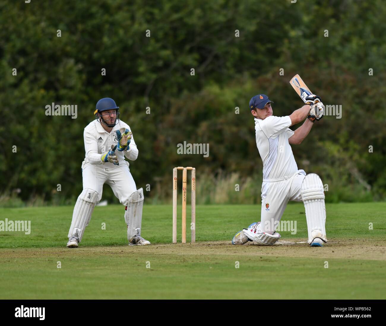 A Hazel Grove batsman in action in the match between Buxworth and Hazel ...