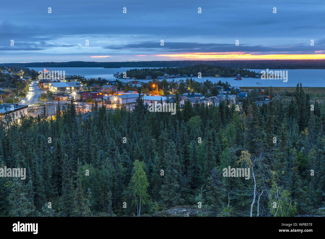 Aerial view yellowknife northwest territories hi-res stock photography ...