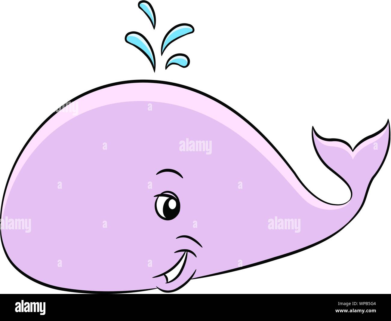 Vector Illustration of Cartoon Whale isolated on a white background ...