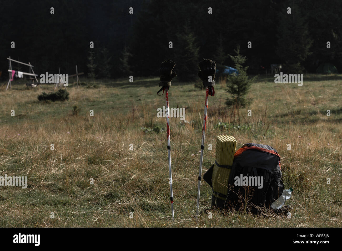 outdoor activities. ready to go backpack Stock Photo - Alamy