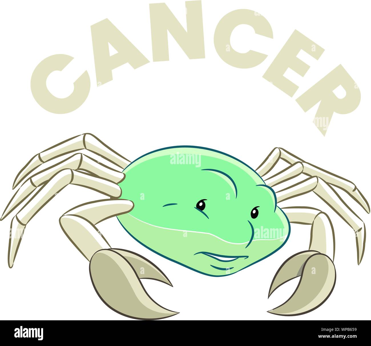 Vector Illustration of Colorful Cartoon of Cancer Zodiac Sign isolated ...