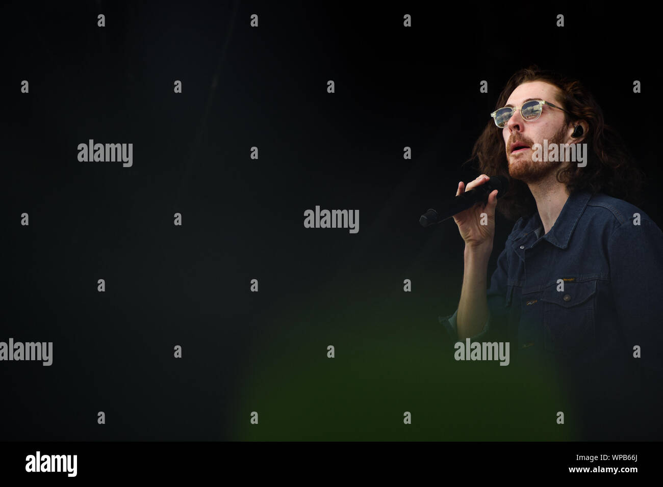 Berlin, Germany. 08th Sep, 2019. Hozier, musician, sings on a stage at ...