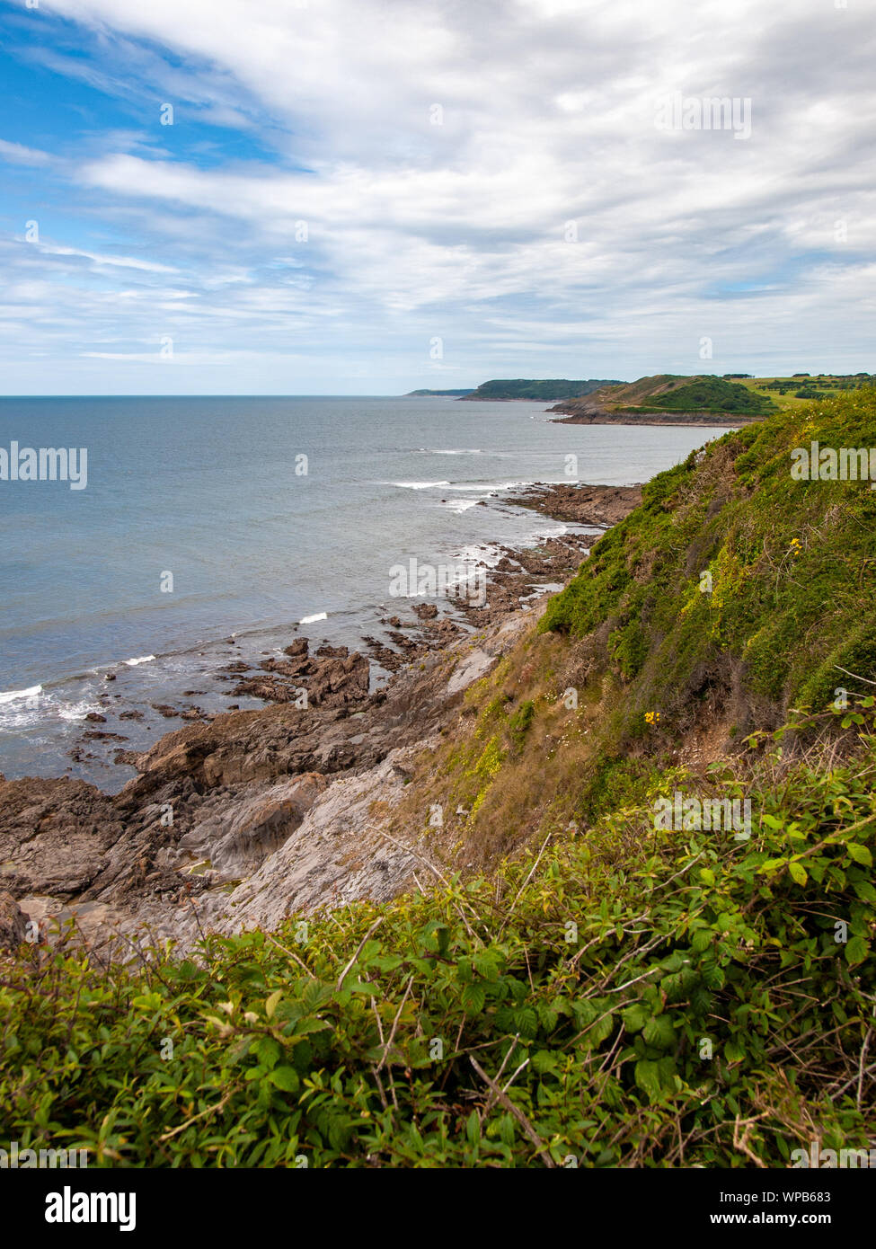 Langland bay coast path hi-res stock photography and images - Alamy