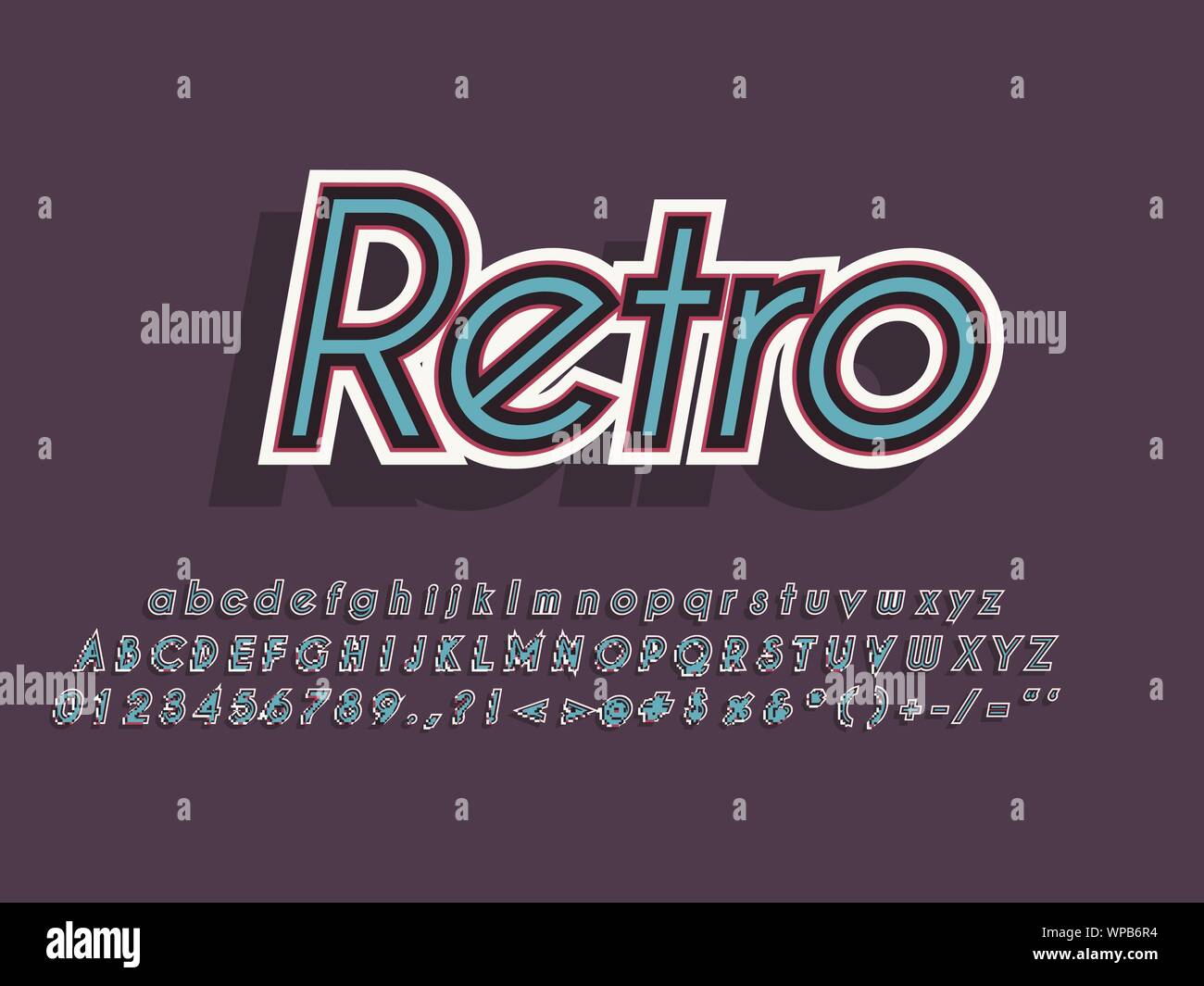 Retro color font and alphabet. Stock vector Stock Vector Image & Art ...