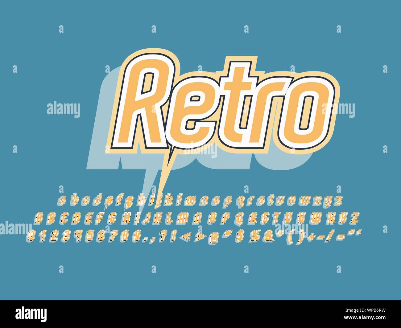 Retro color font and alphabet. Stock vector Stock Vector Image & Art ...