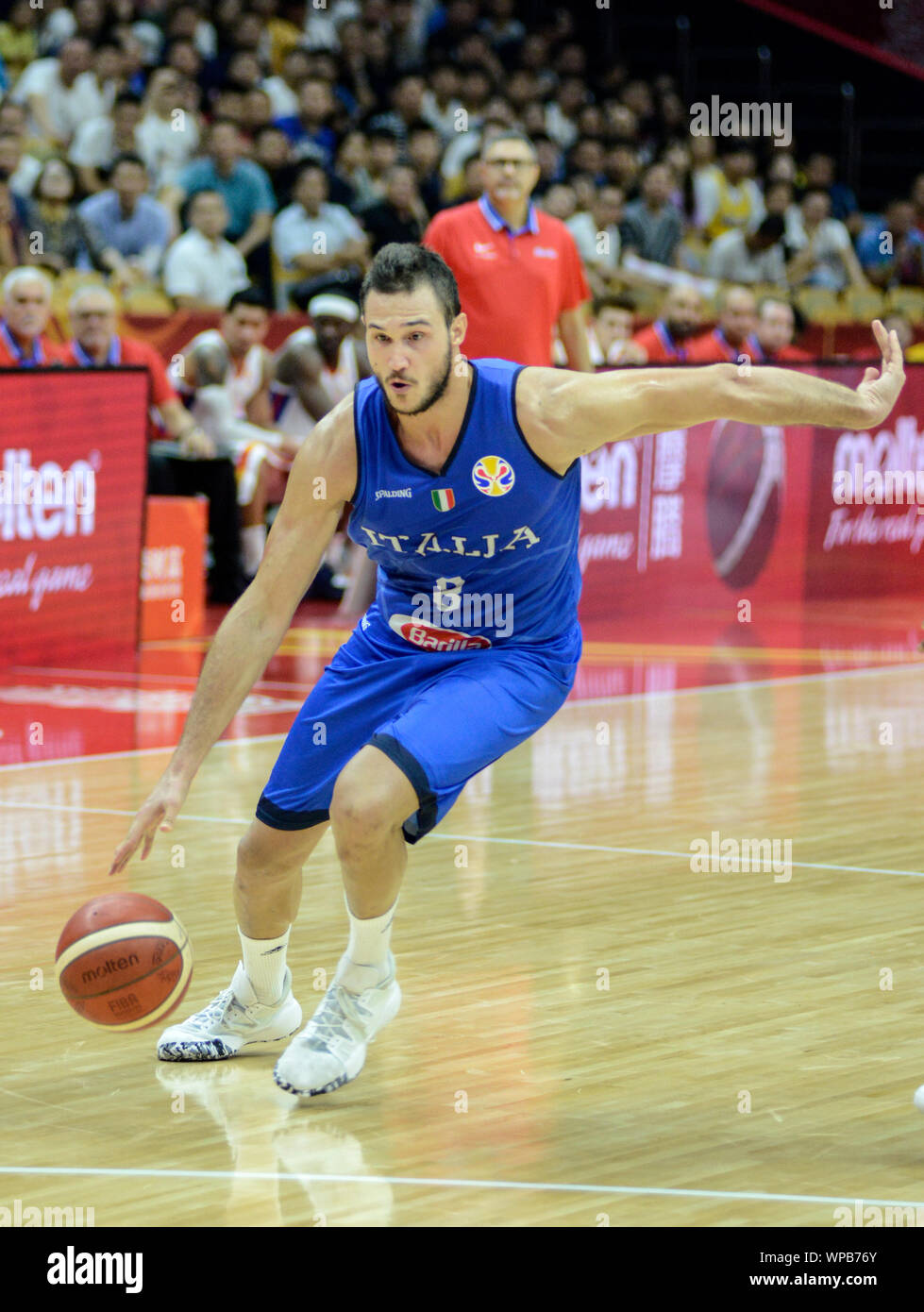 Danilo Gallinari. Italy vs. Puerto Rico. Basketball World Cup China ...