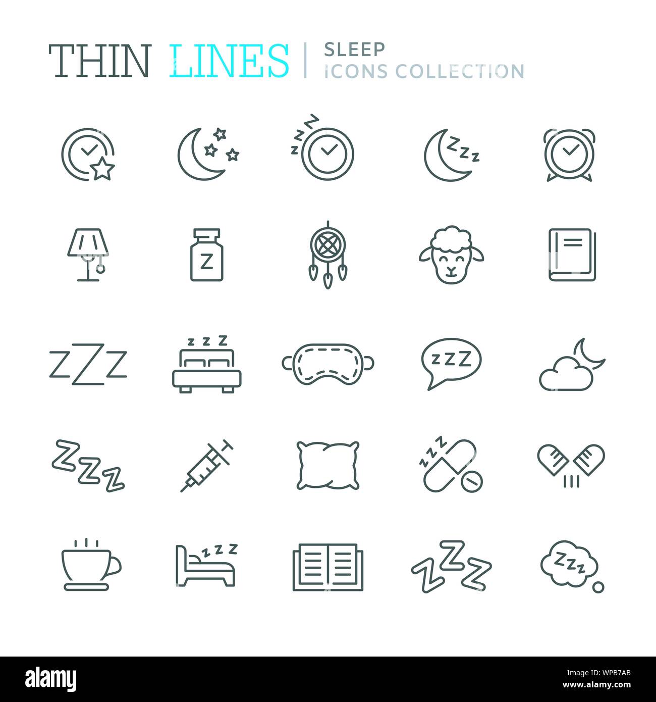 Collection of sleep related icons Stock Vector Image & Art - Alamy