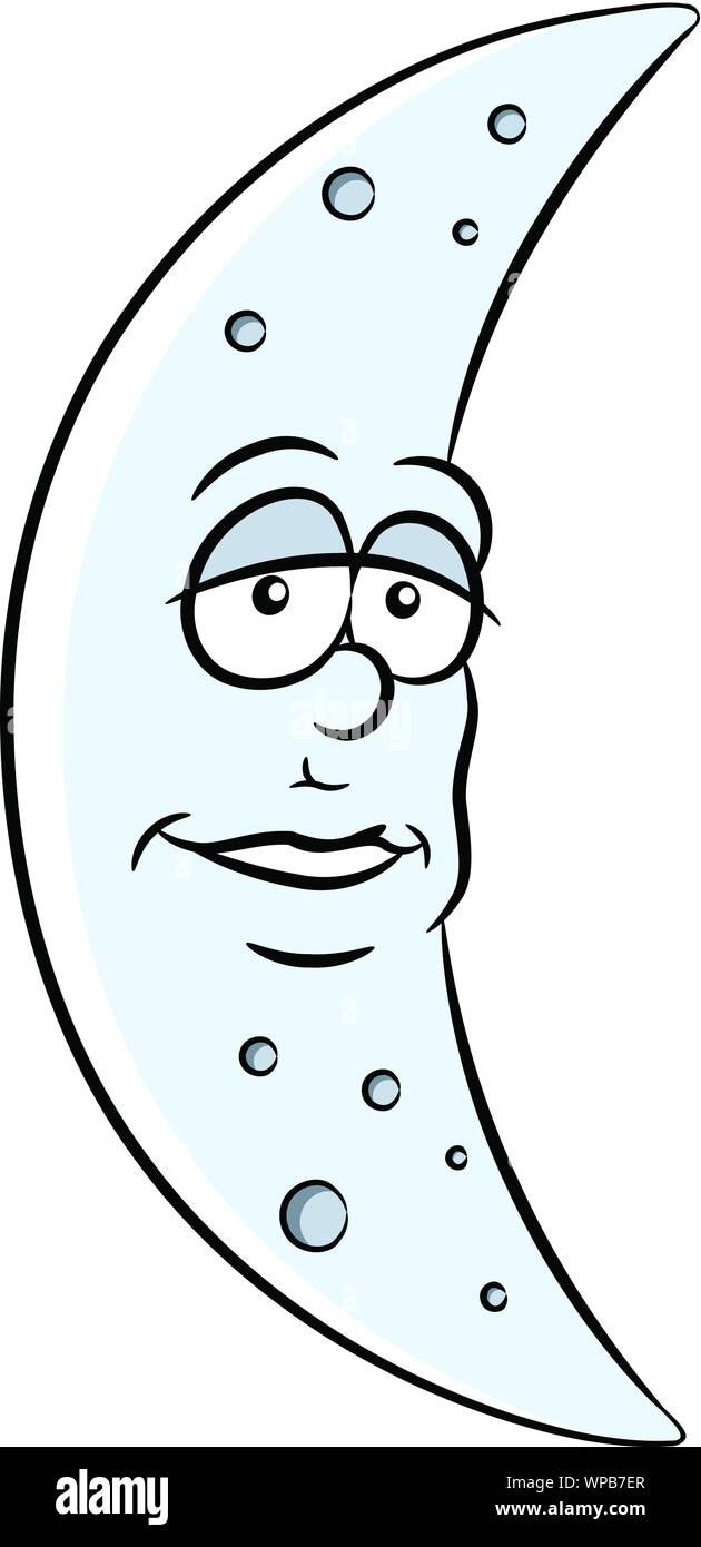 Vector Illustration of Moon Cartoon on a White Background Stock Vector ...