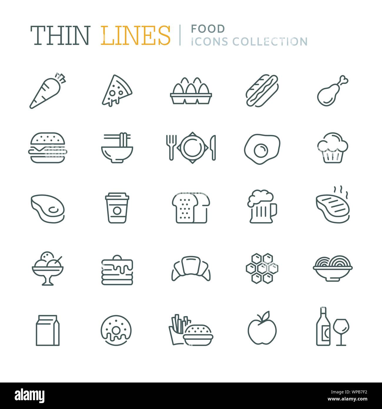 Collection of food related icons Stock Vector Image & Art - Alamy