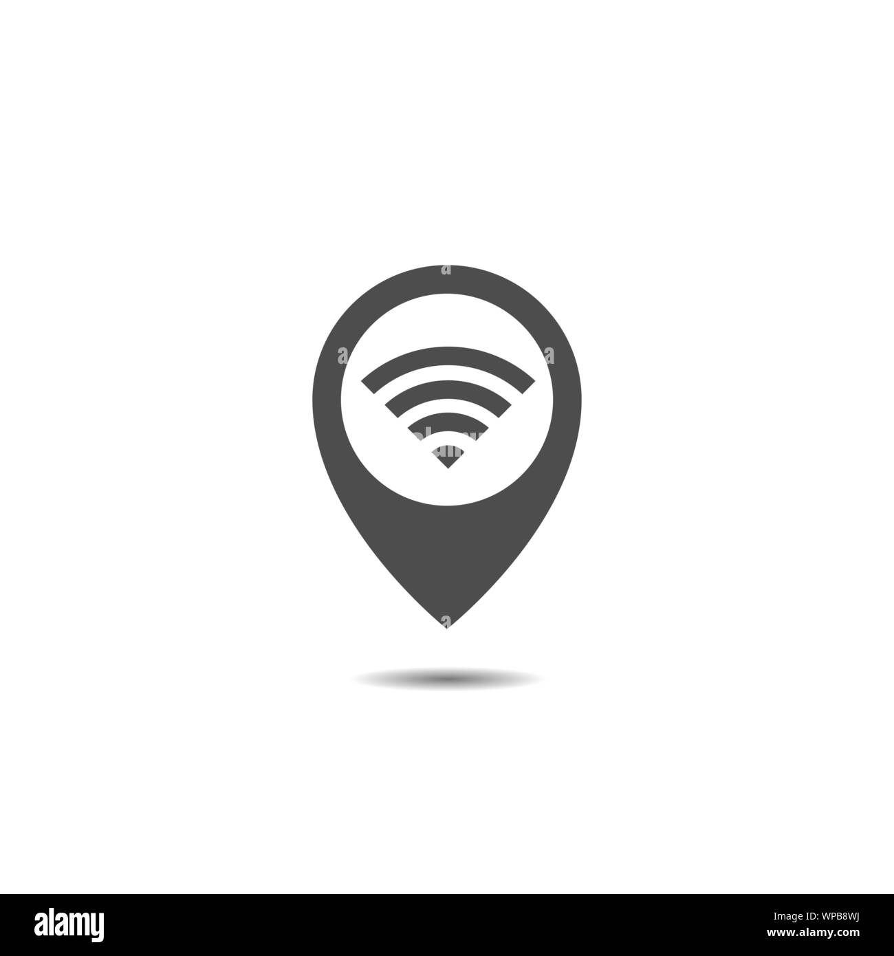 Wifi Map pin icon. Internet zone sign, Vector Stock Vector Image & Art ...
