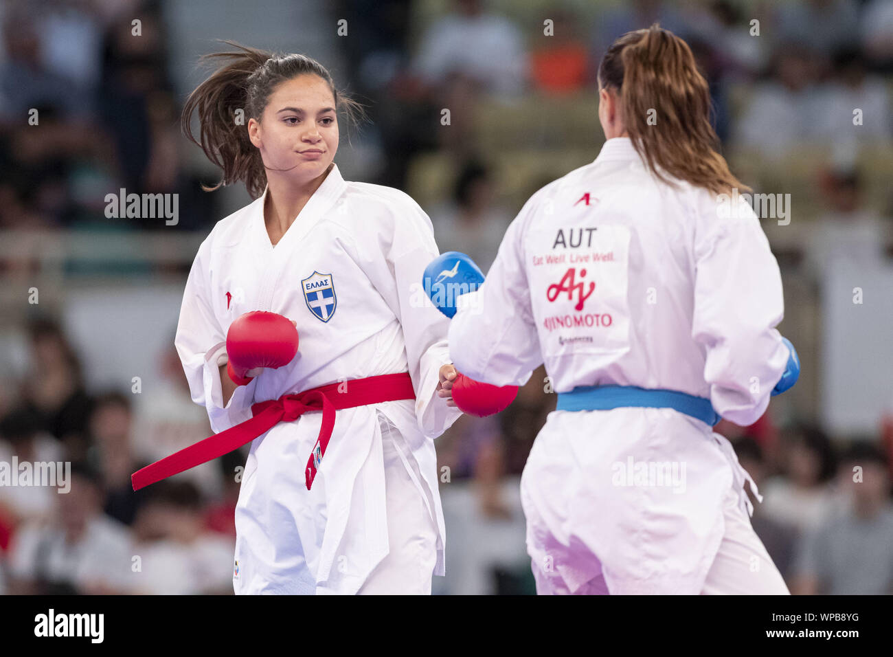 Tokyo, Japan. 8th Sep, 2019. Alisa Buchinger of Austria (blue) fights ...