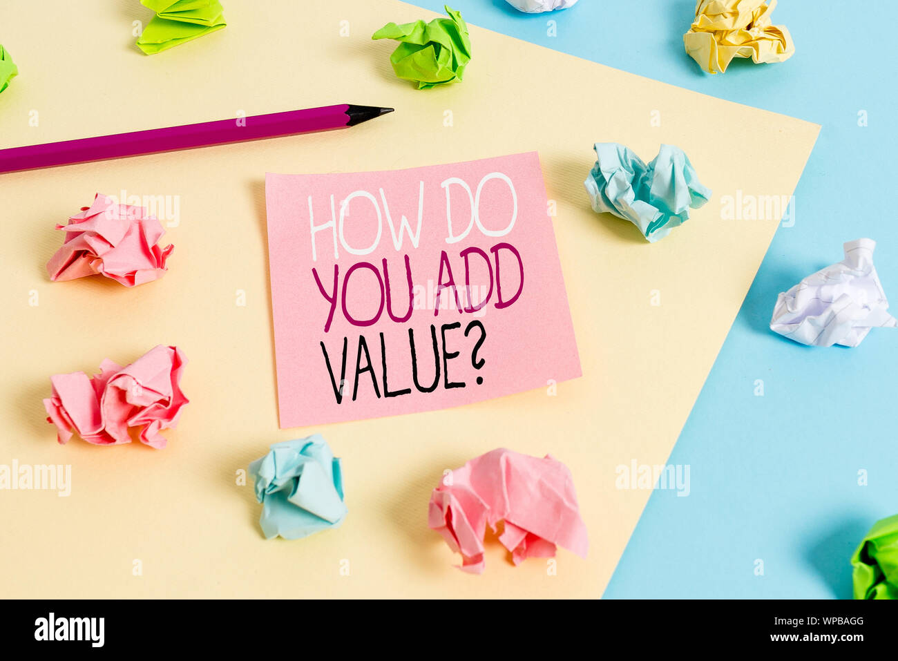 Writing note showing How Do You Add Value Question. Business concept ...