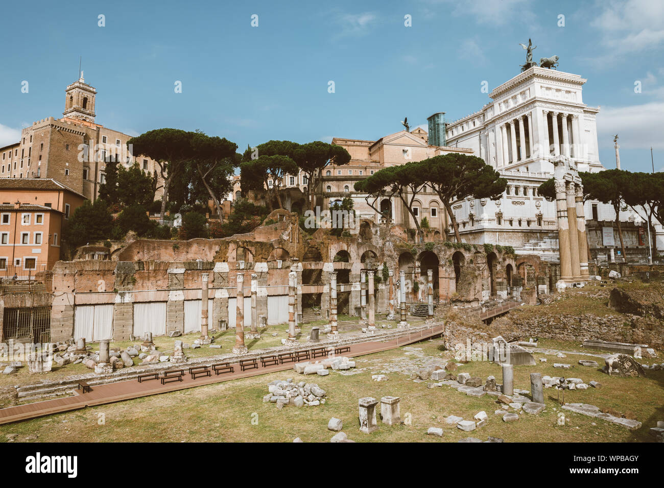 Rome, Italy - June 23, 2018: Panoramic view of temple of Venus Genetrix ...