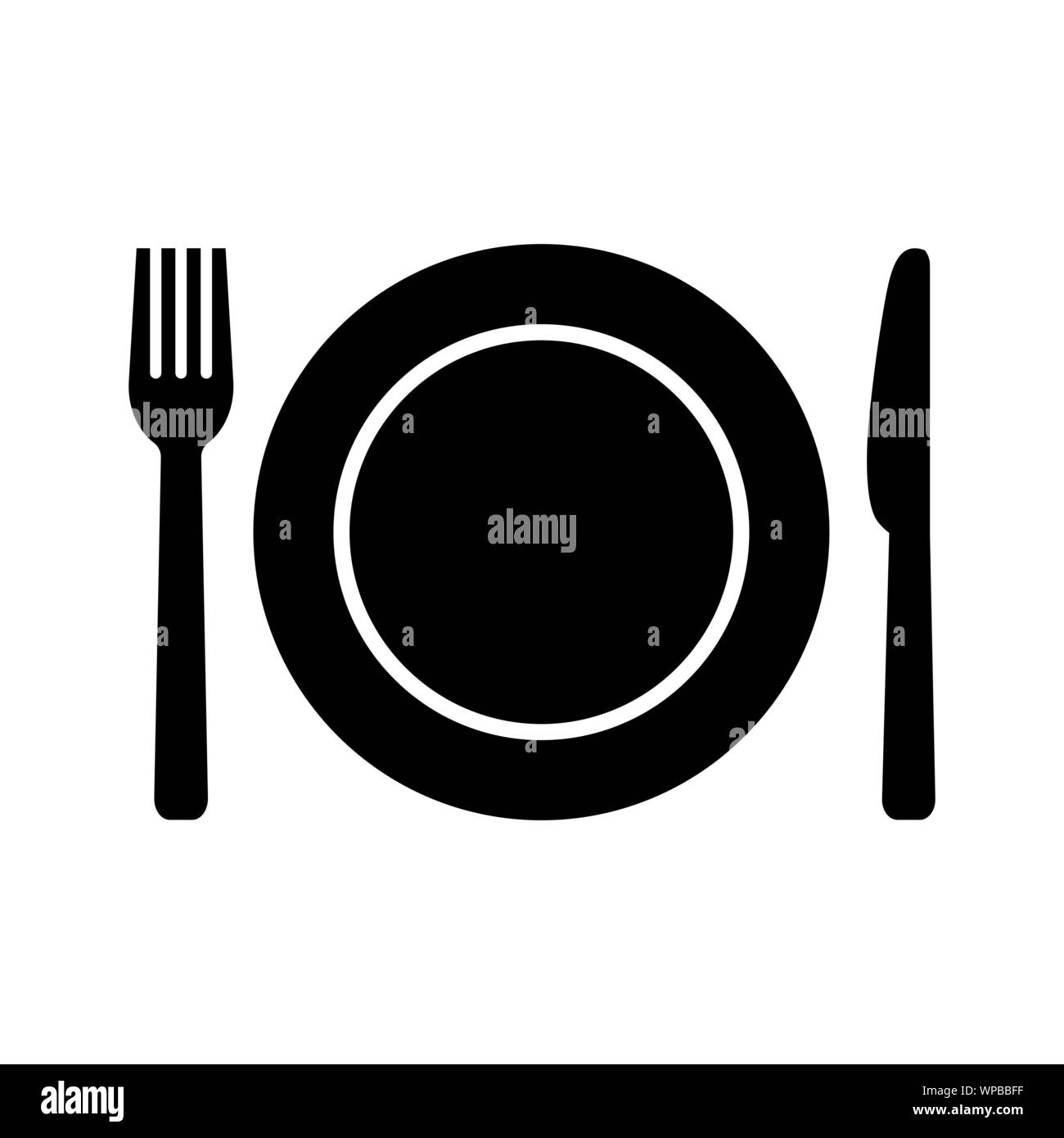 Food icon in flat style. Spoon and fork symbol Stock Vector Image & Art ...