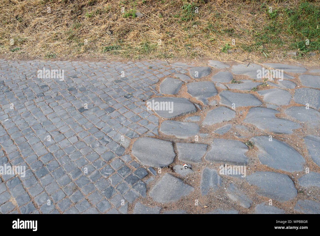 Basalt pavement of the Appia Antica, Rome Stock Photo - Alamy