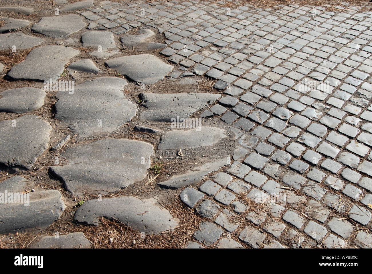Basalt pavement of the Appia Antica, Rome Stock Photo - Alamy