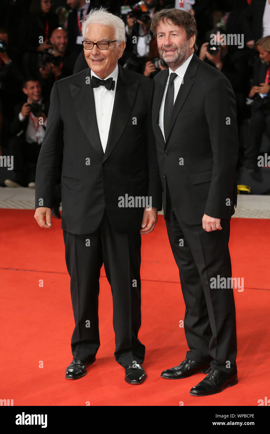 VENICE, ITALY - SEPTEMBER 07: Paolo Baratta and Dario Franceschini walk ...