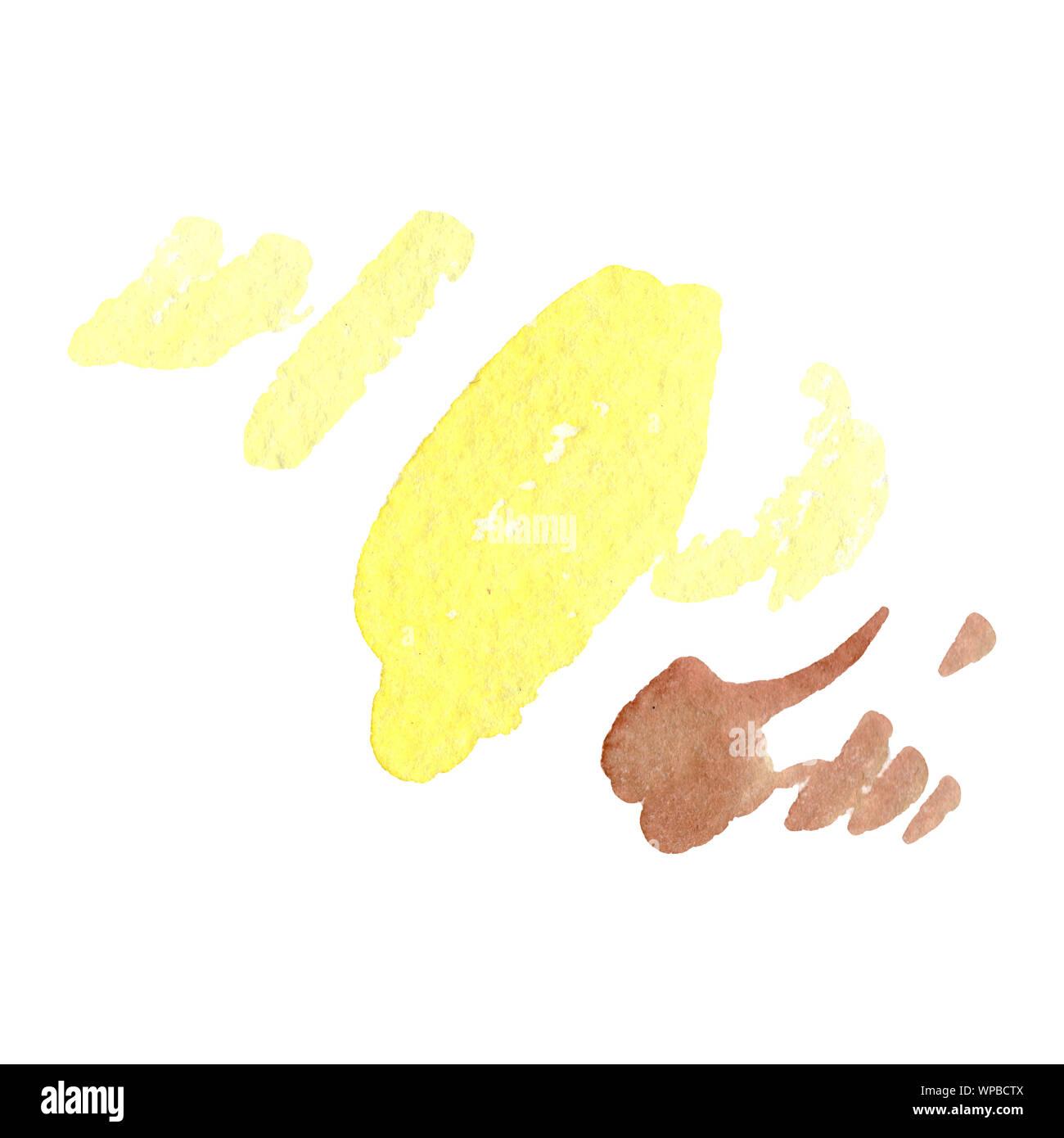 Abstract watercolor paper splash shapes isolated drawing. Illustration ...