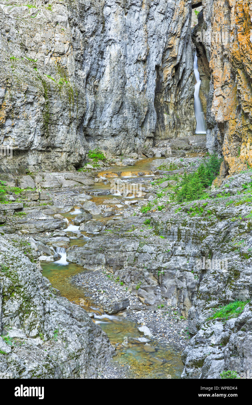 muddy creek canyon and falls along the rocky mountain front near bynum ...