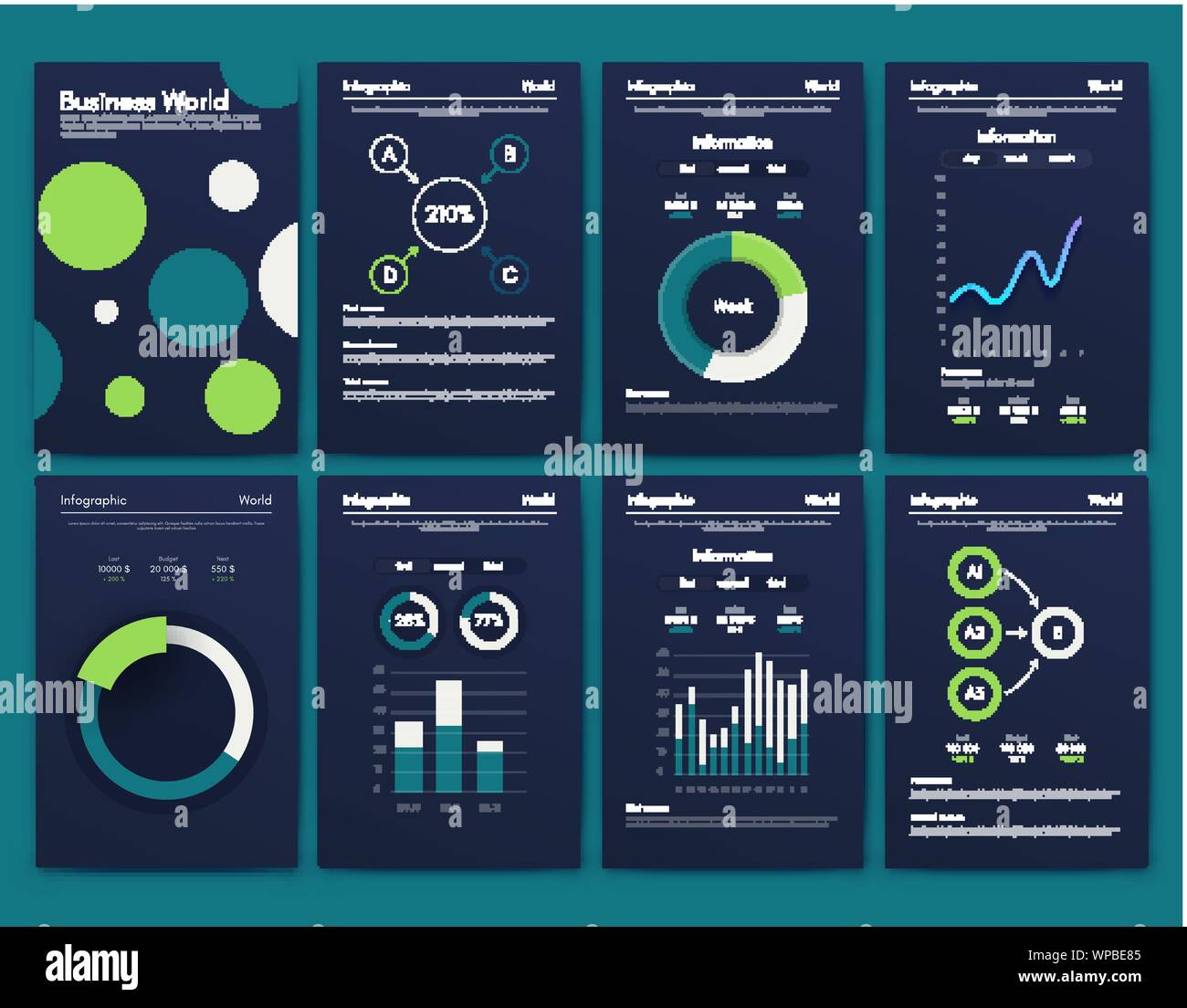 Modern infographic vector concept. Business graphics brochures. Used ...