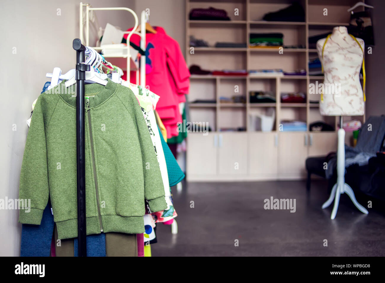 Dummy for sewing in studio. Manufacture of wearing concept Stock Photo ...