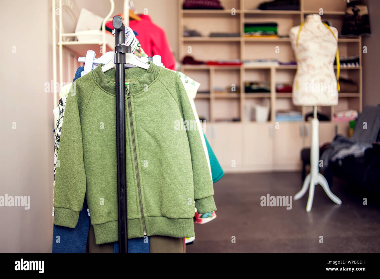 Dummy for sewing in studio. Manufacture of wearing concept Stock Photo ...