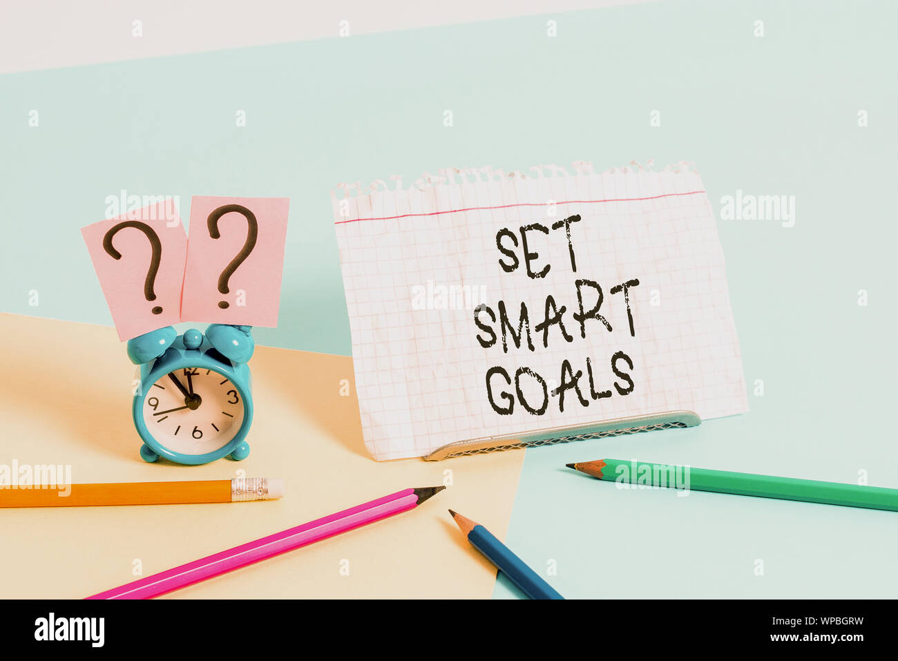 Handwriting text writing Set Smart Goals. Conceptual photo giving ...