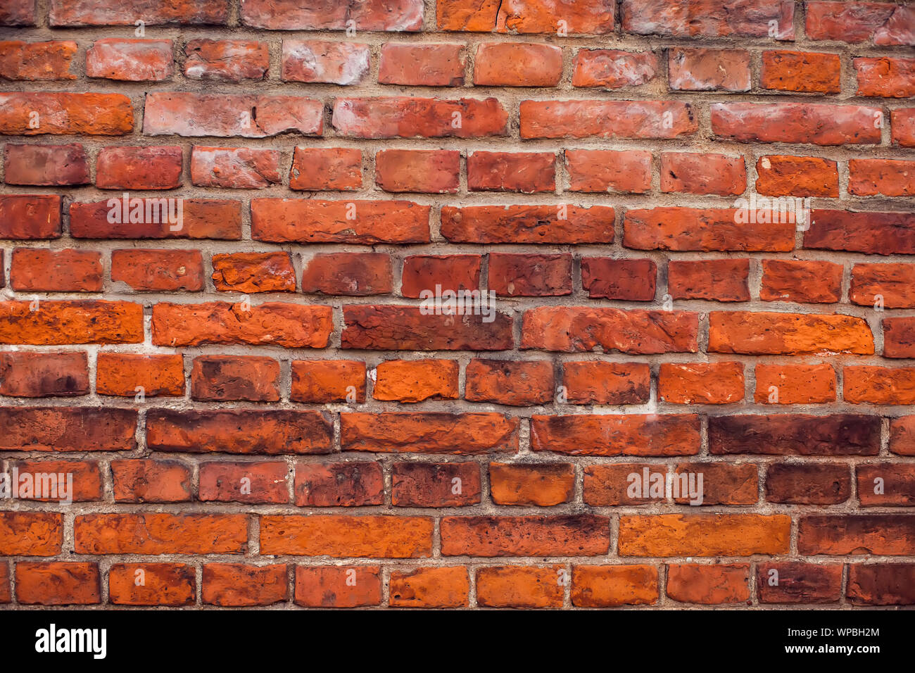 Red vintage bricks wall background. Old building surface Stock Photo ...