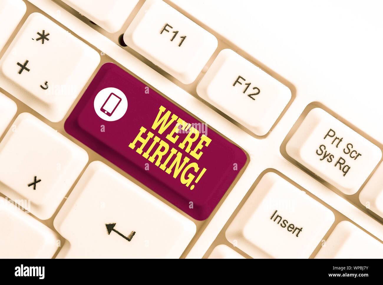 Writing note showing We Re Hiring. Business concept for process of ...