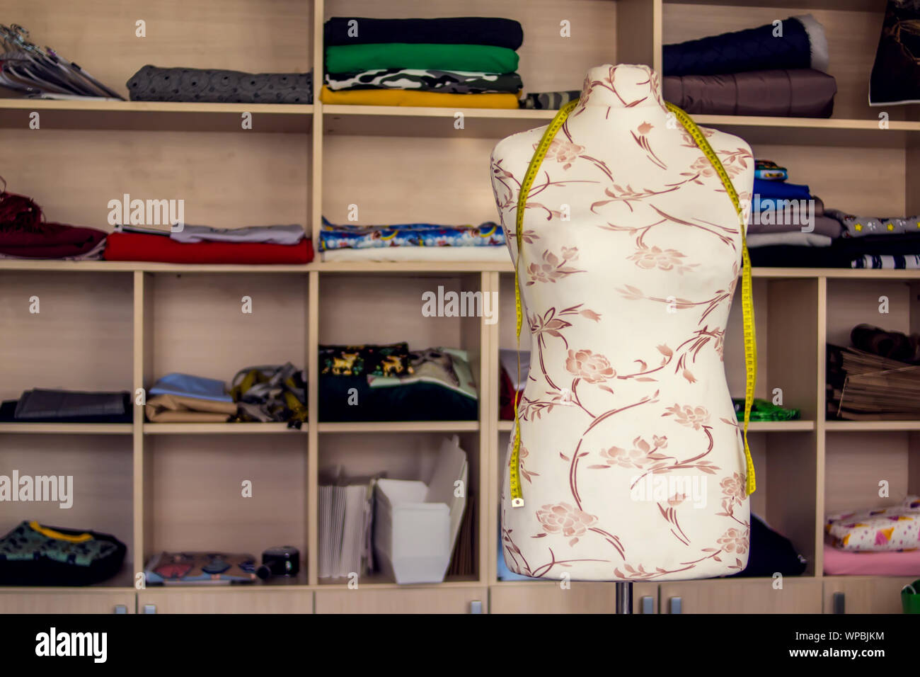 Dummy for sewing in studio. Manufacture of wearing concept Stock Photo ...