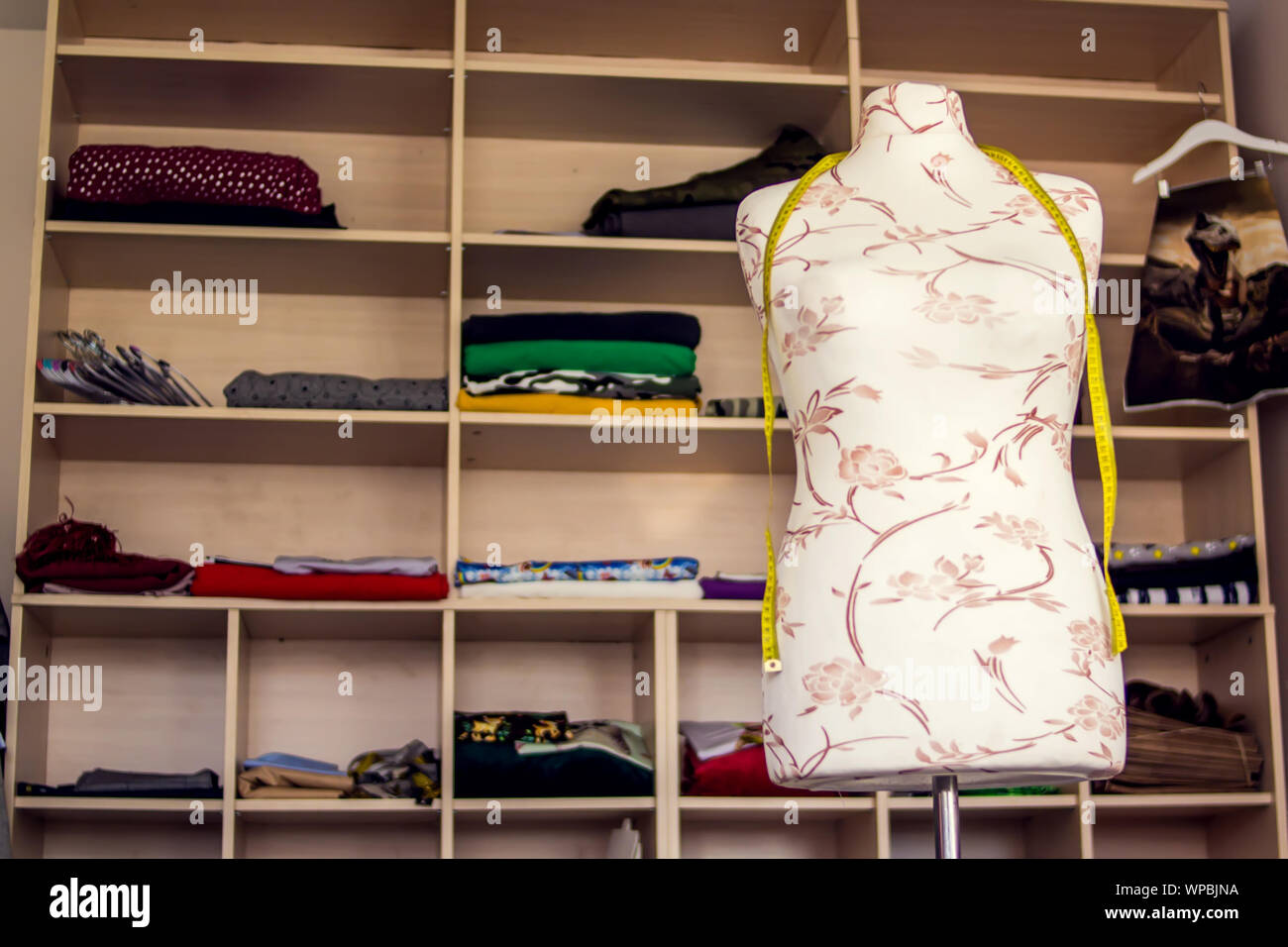 Dummy for sewing in studio. Manufacture of wearing concept Stock Photo ...