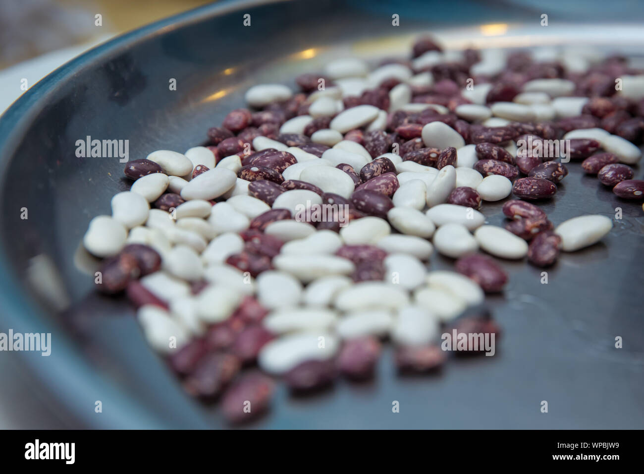 Texture background red dotted beans. Product Image red and white beans ...