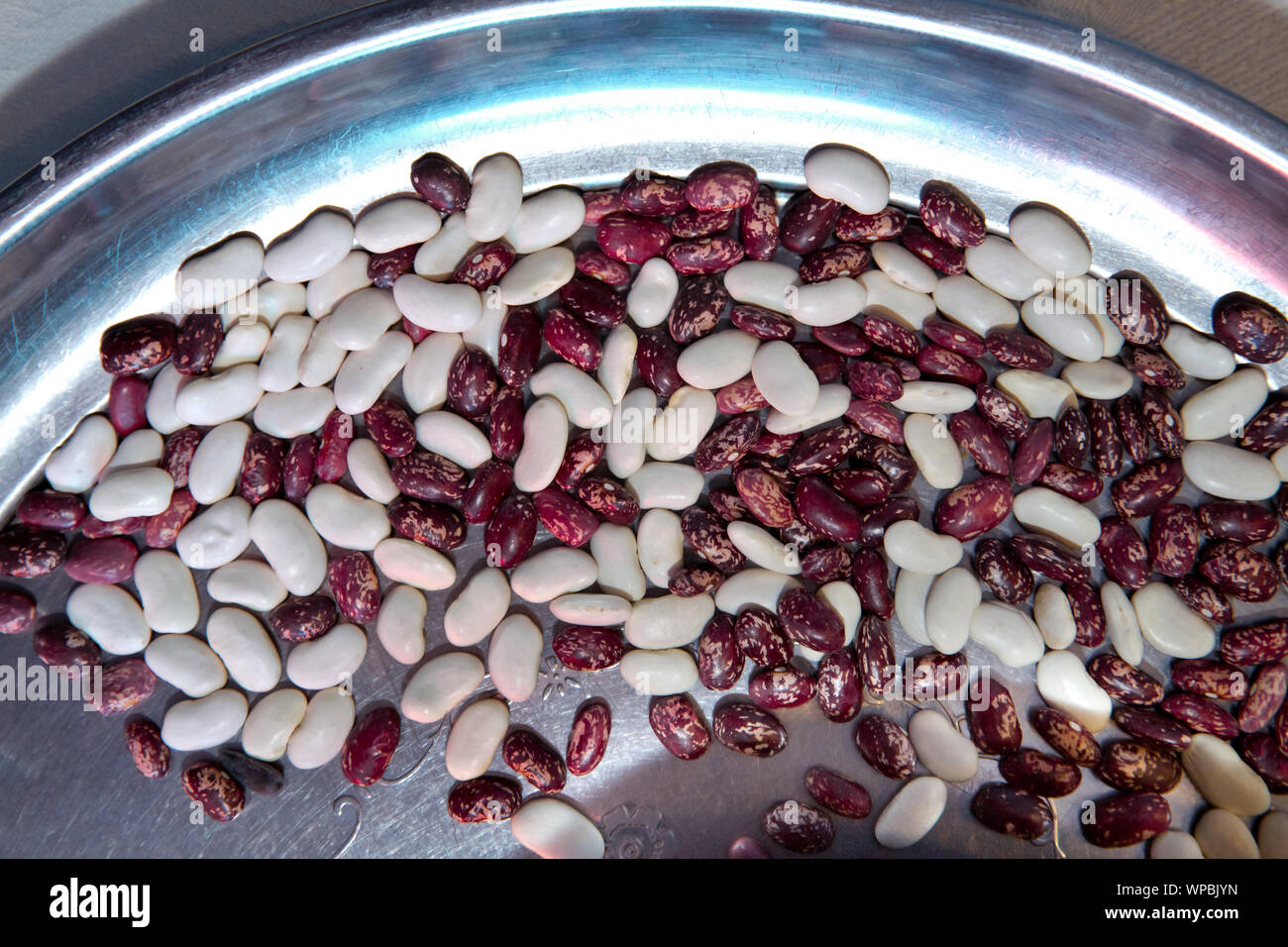Texture background red dotted beans. Product Image red and white beans ...