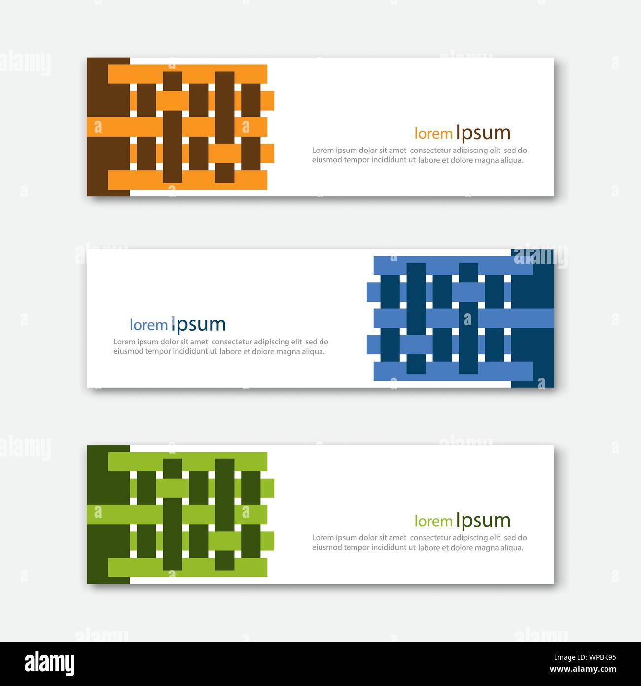 Set of abstract design banner template. Three different colors. Vector ...