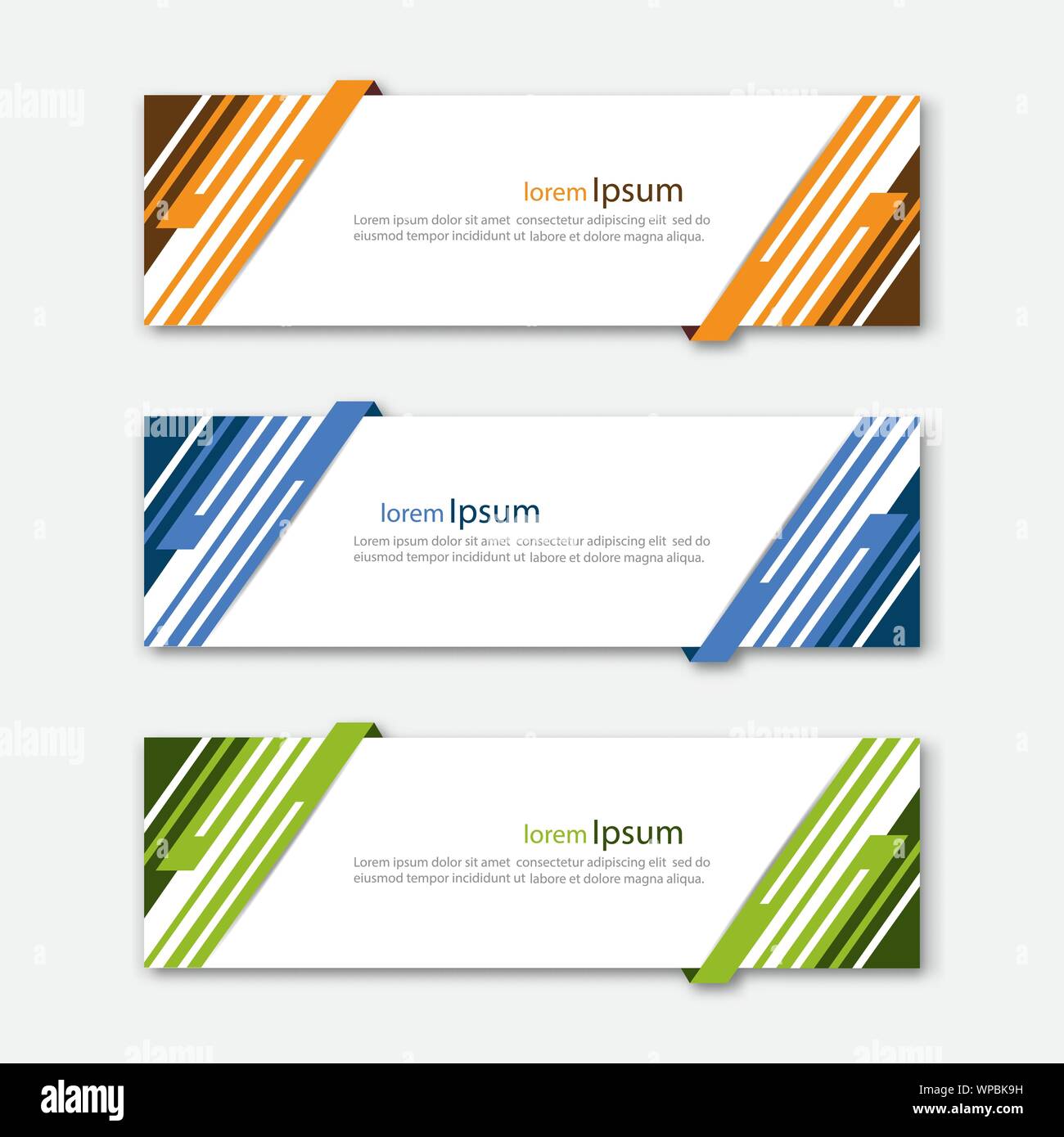 Set of abstract design banner template. Three different colors. Vector ...