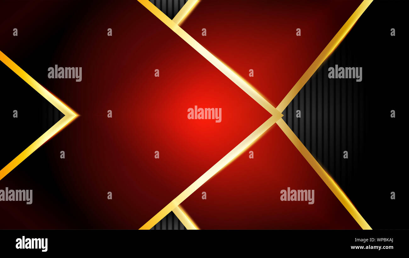 Abstract red arrow with black background with a paper cut style. For ...