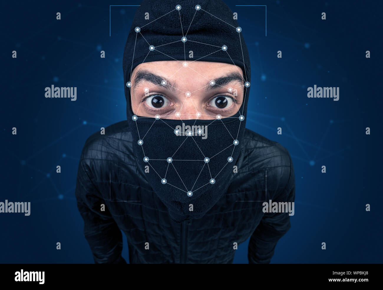 Recognition of a face by layering a mesh. Biometric verification and ...