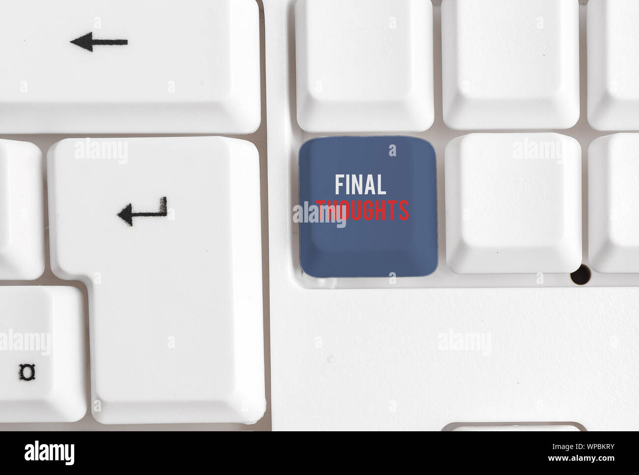 Writing note showing Final Thoughts. Business concept for the ...
