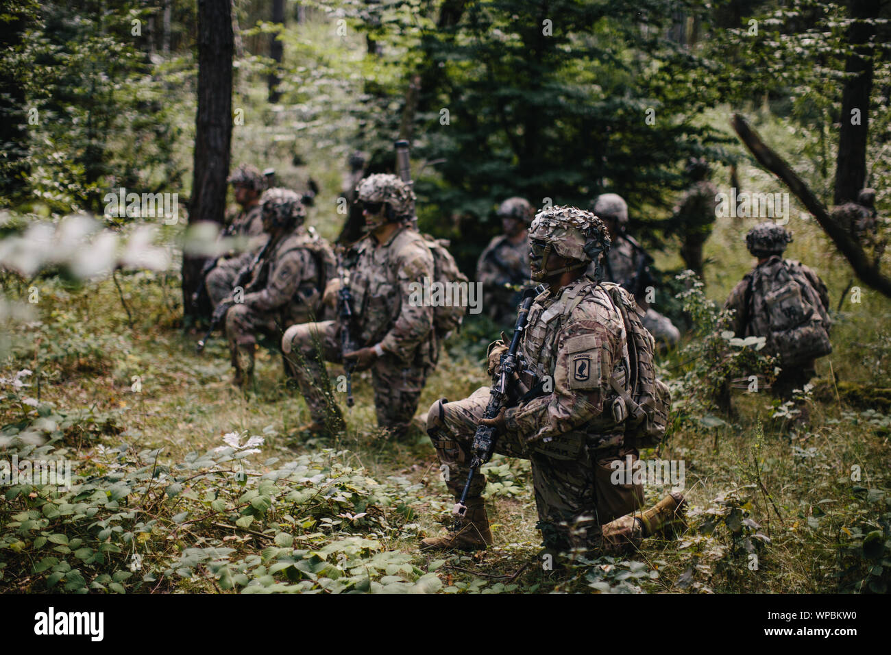 U.S. Army paratroopers assigned to 1st Squadron, 91st Cavalry Regiment ...